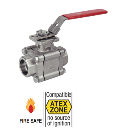 Stainless steel ball valve. 3 PIECE BODY - ATEX - FIRESAF 703DM CSBV ...